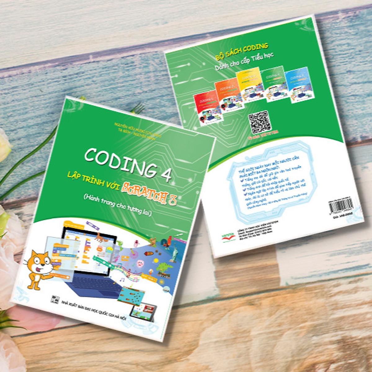 Sách Coding 4 với lập trình Scratch 3 | Robot Steam